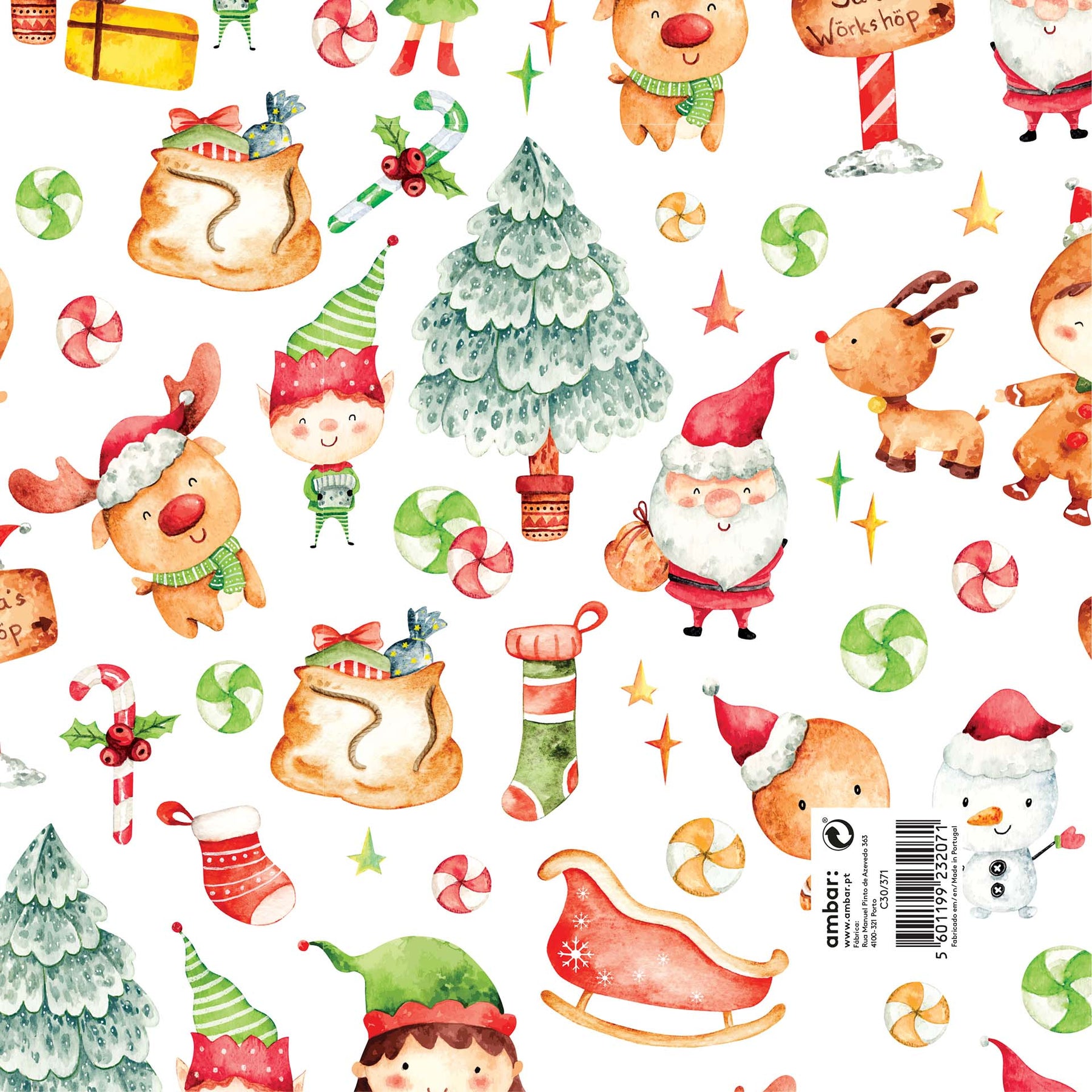 Resma de 25 Folhas de Papel Natal Santa´s Workshop C30/371 – ambar